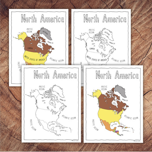 North America Montessori Puzzle Map Control Sheets | Little Spark Company