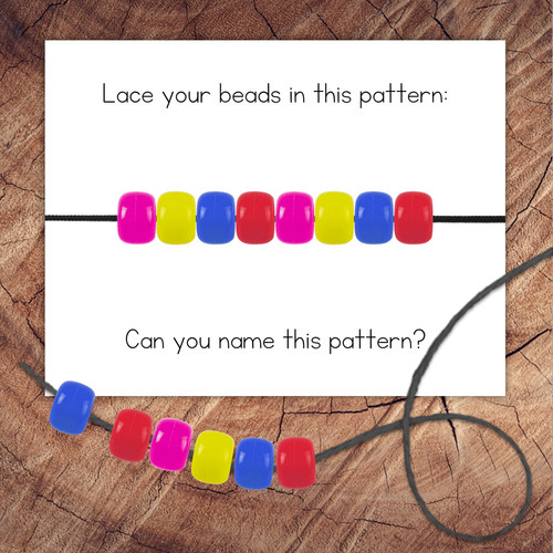 Diwali Pony Bead Pattern Lacing Task Cards | Little Spark Company