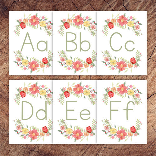 Spring Floral Alphabet Cards | Little Spark Company