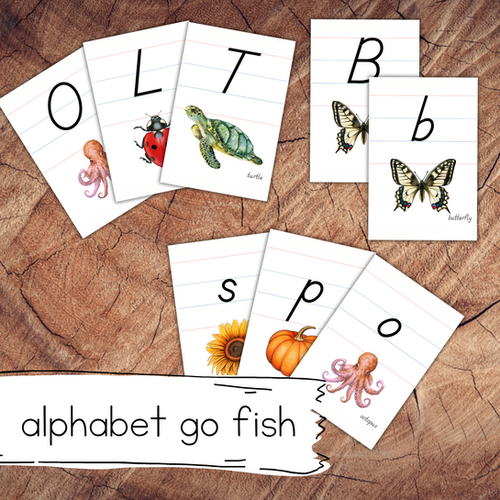 D'Nealian-style Alphabet Playing Card Set, Lined | Little Spark Company