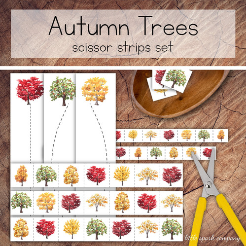 Autumn Trees Scissor Strips Set | Little Spark Company