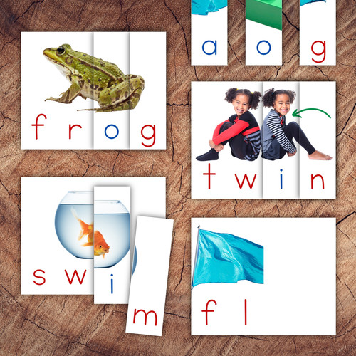 Beginning Consonant Blends Puzzles, Real Images Montessori Letter ...