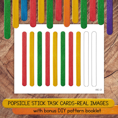 Popsicle Stick Pattern Task Cards, Real Images | Little Spark Company