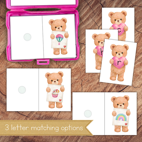 Valentine Bears Alphabet Matching Cards | Little Spark Company