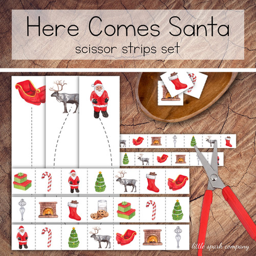 Here Comes Santa Claus Scissor Strips Set | Little Spark Company