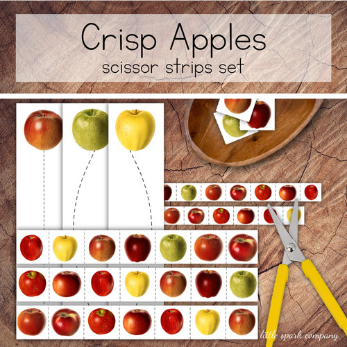 Crisp Apples Scissor Strips Set | Little Spark Company