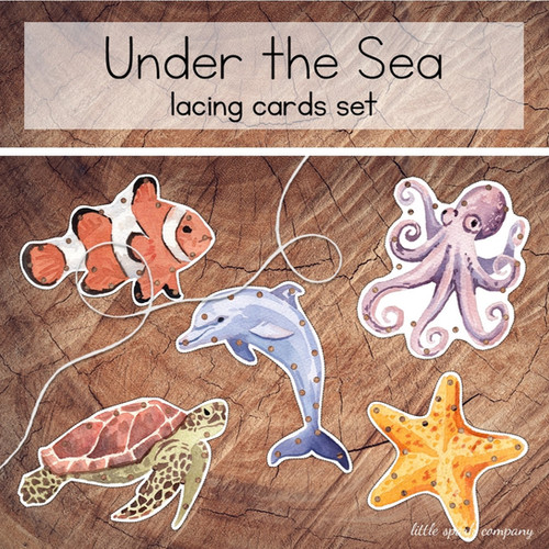 Under the Sea Lacing Card Set | Little Spark Company
