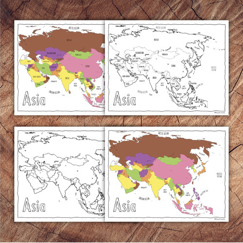 Asia Montessori Puzzle Map Control Sheets | Little Spark Company