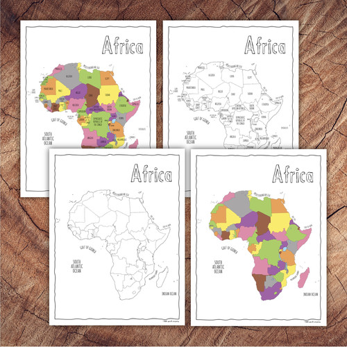 Africa Montessori Puzzle Map Control Sheets | Little Spark Company