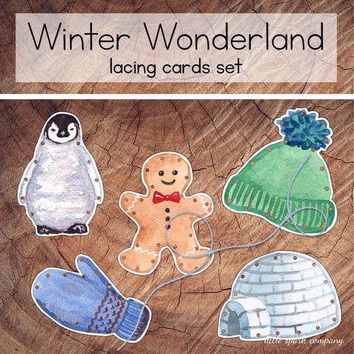 Winter Wonderland Lacing Card Set | Little Spark Company