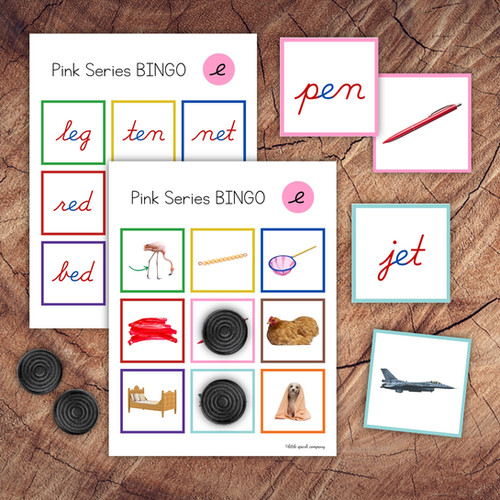 Pink Series CVC Bingo Short E, Real Images, CURSIVE Edition | Little ...