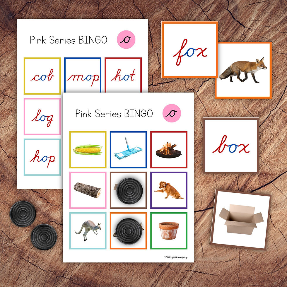Pink Series CVC Bingo Short O, Real Images, CURSIVE Edition | Little ...