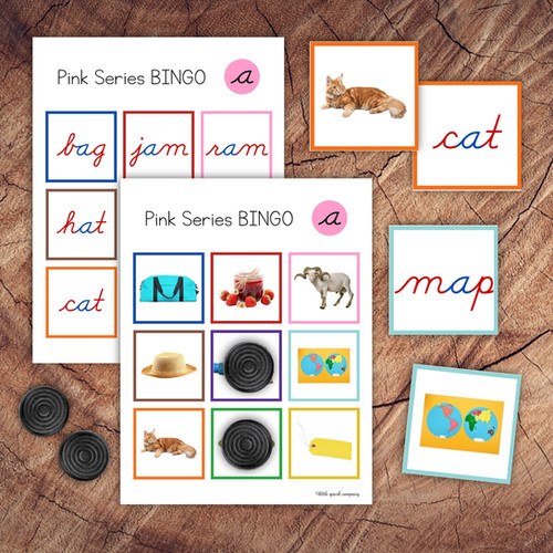 Pink Series CVC Bingo Short A, Real Images, CURSIVE Edition | Little ...