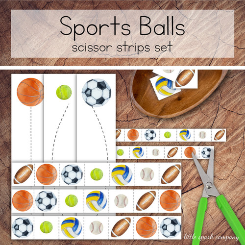 Sports Balls Scissor Strips Set | Little Spark Company