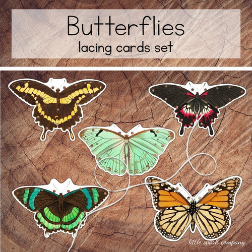 Butterflies Lacing Card Set | Little Spark Company