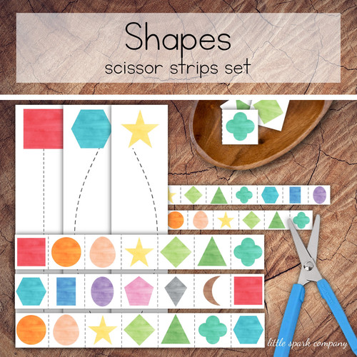 Shapes Scissor Strips Set | Little Spark Company