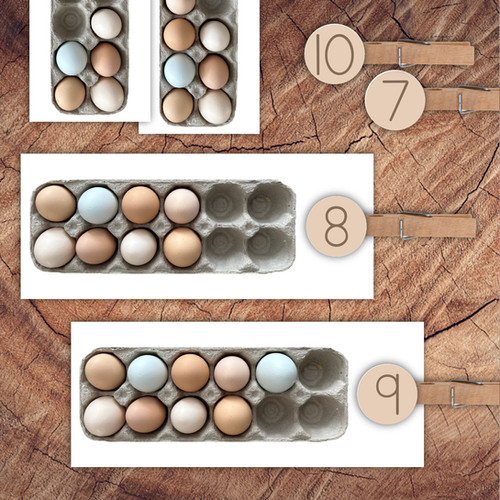 Fresh Eggs Counting Clip Cards (1-12) | Little Spark Company