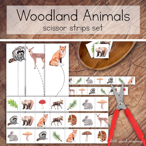 Woodland Animals Scissor Strips Set | Little Spark Company