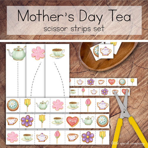 Mother's Day Tea Scissor Strips Set | Little Spark Company