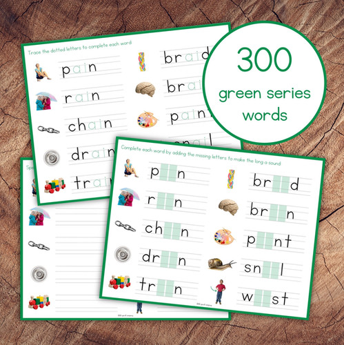 Green Series Spelling Set, Real Images | Little Spark Company