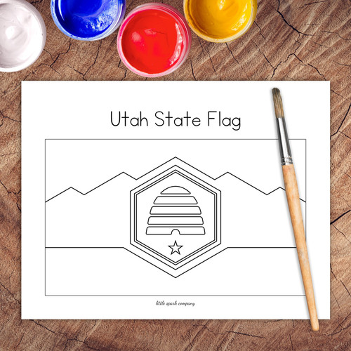 Utah State Flag Coloring Page | Little Spark Company