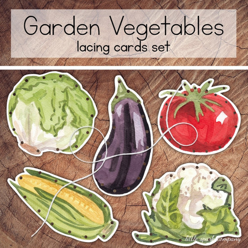 Vegetables Lacing Card Set | Little Spark Company