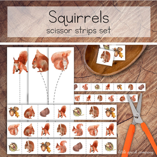 Squirrels Scissor Strips Set | Little Spark Company