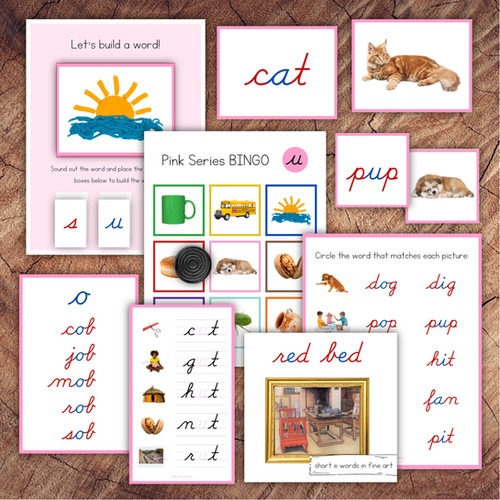 Montessori Pink Series CVC Reading BUNDLE, Cursive Edition | Little ...