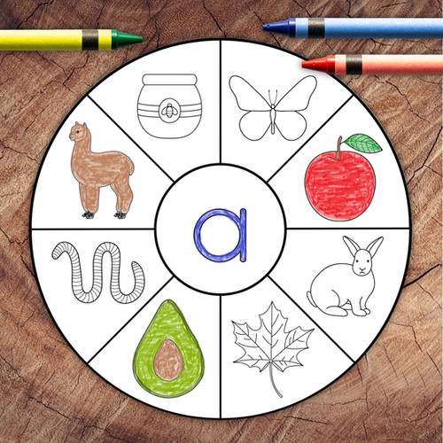 Colour a Letter Wheel Preschool Phonics Activity | Little Spark Company