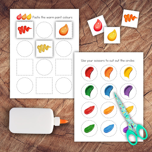 Fine Motor Cut and Paste Colour Sort | Little Spark Company