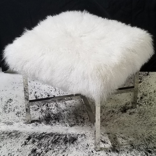 Tibetan lamb Cross Stool | Chesterfield Leather