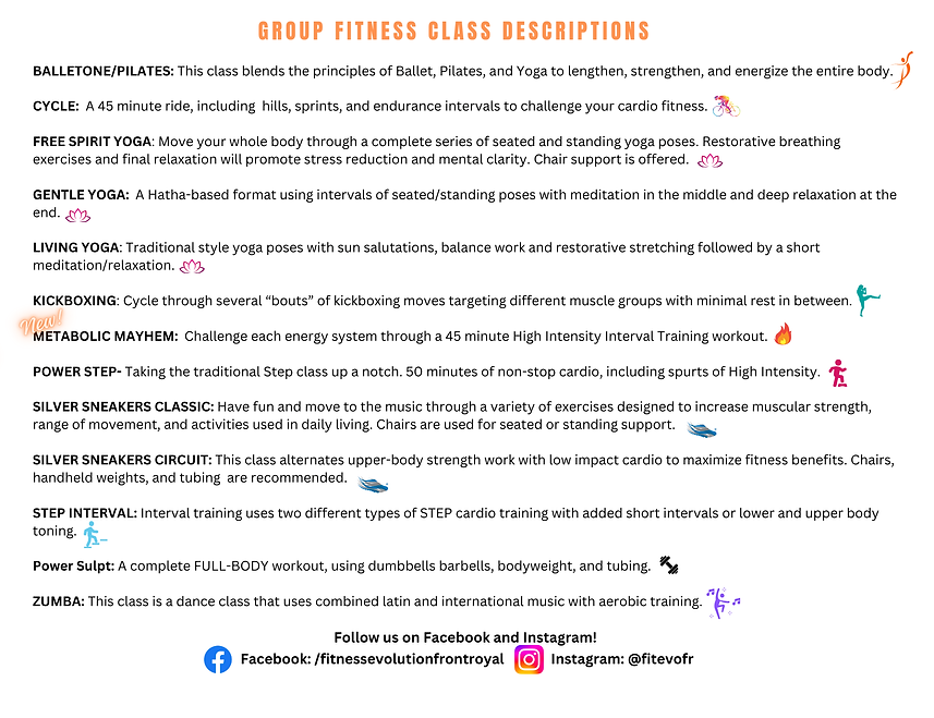 Group Fitness | Fitness Evolution | Front Royal