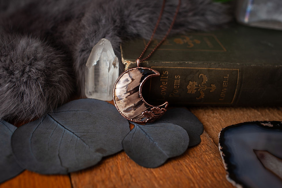 Palm Root Moon Necklace | Mud Lake Metals