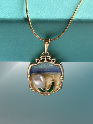 THALASSA Sahil Esintili İnci Çiçek Detaylı Barok Çerçeveli Kolye ...