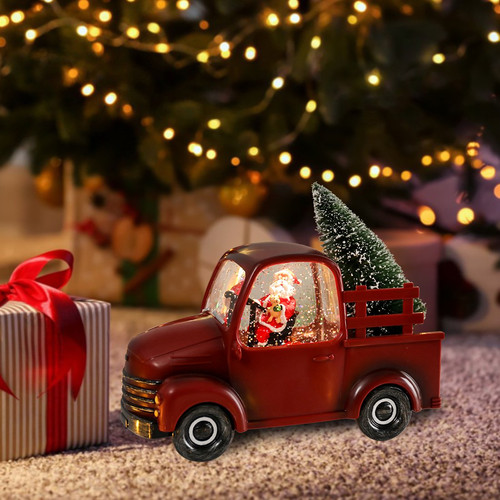 Santa in Red Truck Water Lantern/Snowglobe | Jetty’s