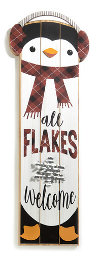 All Flakes Welcome Penguin Plank Porch Sign | Jetty’s