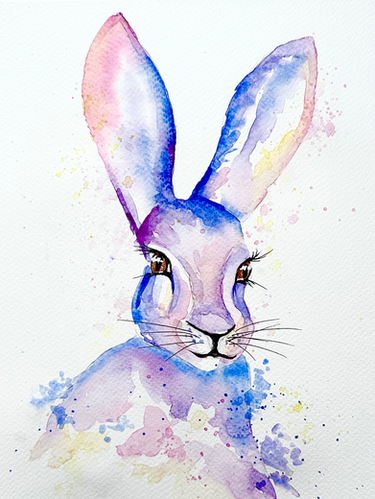 Online Beginners Watercolour Tutorial - Sploshy Hare | Jill Aspin Art