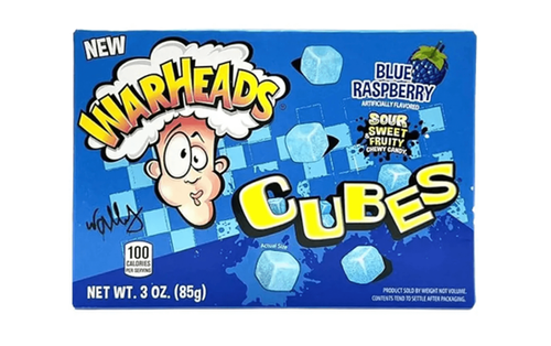 Warheads Box Blue Raspberry Cubes | The Candy Corner