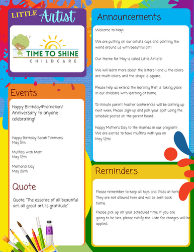 Little Artist Newsletter Template | DTS