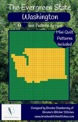 The Evergreen State - Washington - Pixelated Quilt Pattern (Digital ...