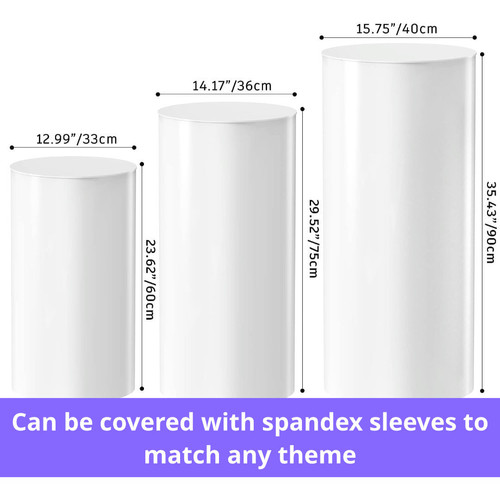 3pc Round metal Cylinder Display Pedestal Stand | The Stylish Balloon