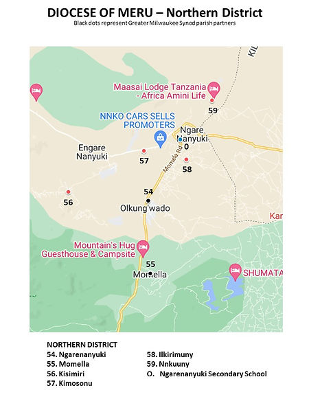 Diocese of Meru Map | Partners With Meru