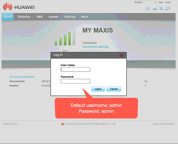 How to configure Maxis 4G Huawei Router
