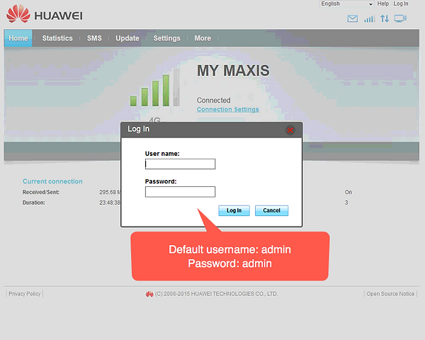 How to configure Maxis 4G Huawei Router