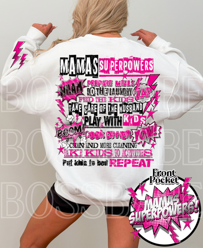 Mama's Superpowers (PINK) - DTF Transfer | BOSS Babe Wholesale