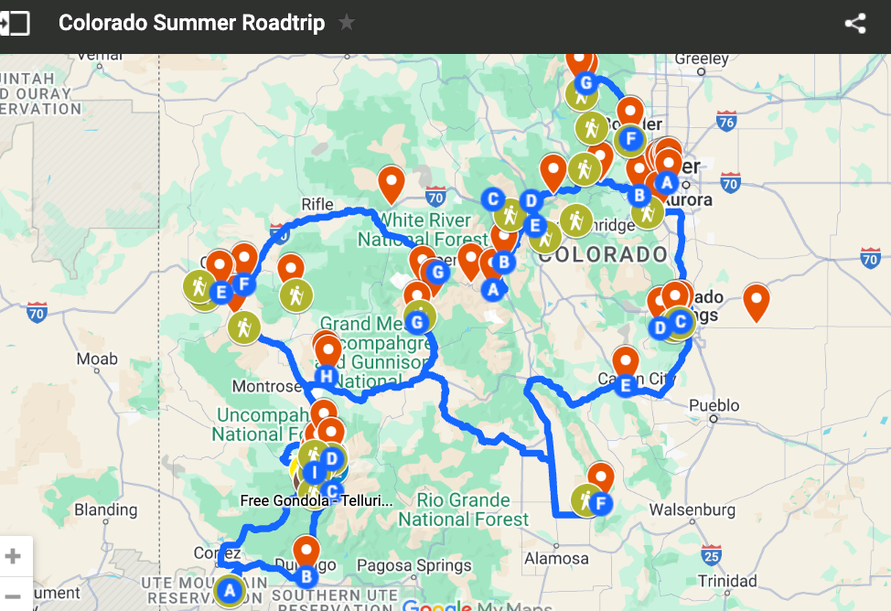 Colorado Attractions Map