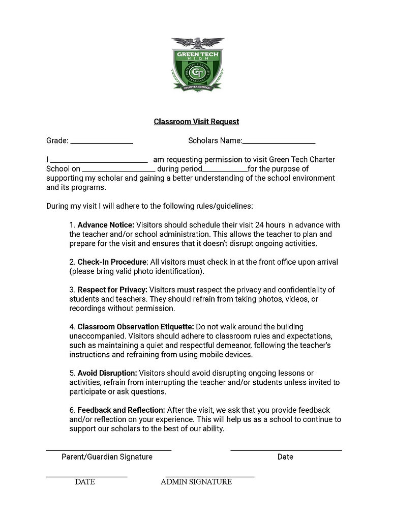 Parent Classroom visit