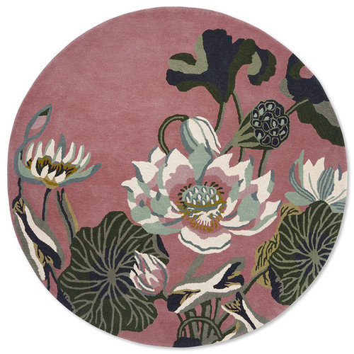 WW Waterlily Dusty Rose Round 38602 | Norca Rug Co.