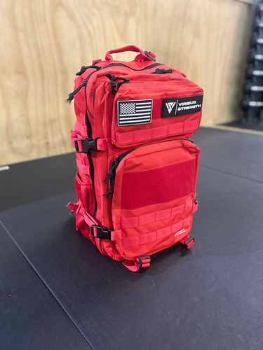 45L 'VALOR' Red Gym Backpack | Viribus Strength