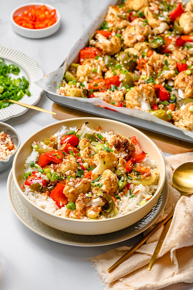 Kung Pao Cauliflower Bake, gluten-free| Create Cook Share | Australia